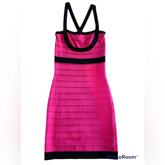 Body Central | Dresses | Hot Pink And Black Mini Dress | Poshmark
